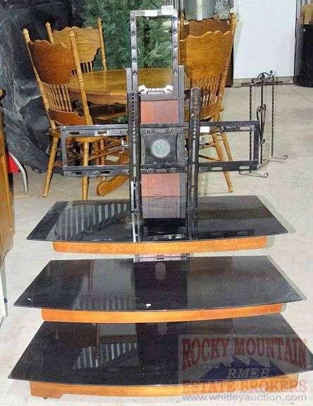 Modern style 3 tier TV/Component stand with smoked glass. 48" High ...