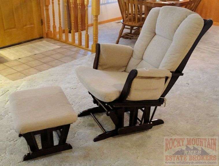 Glider rocker with matching ottoman. - Rocky Mountain Estate Brokers Inc.