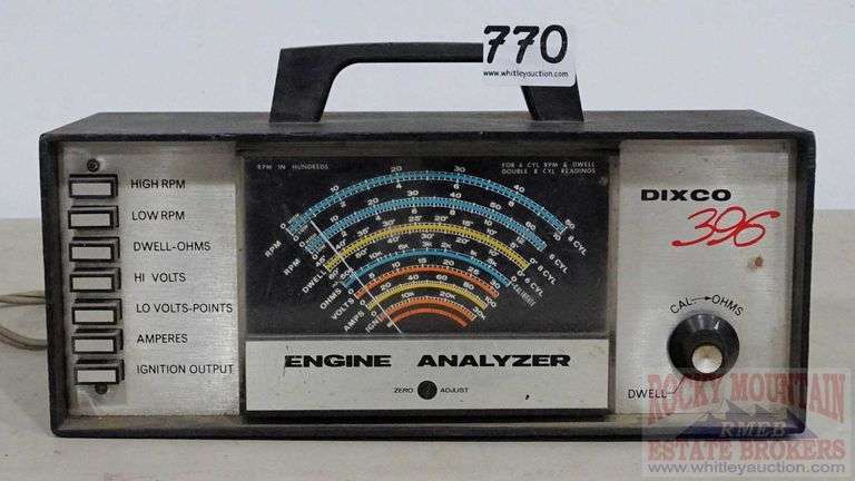 Dixco 396 engine analyzer. - Rocky Mountain Estate Brokers Inc.