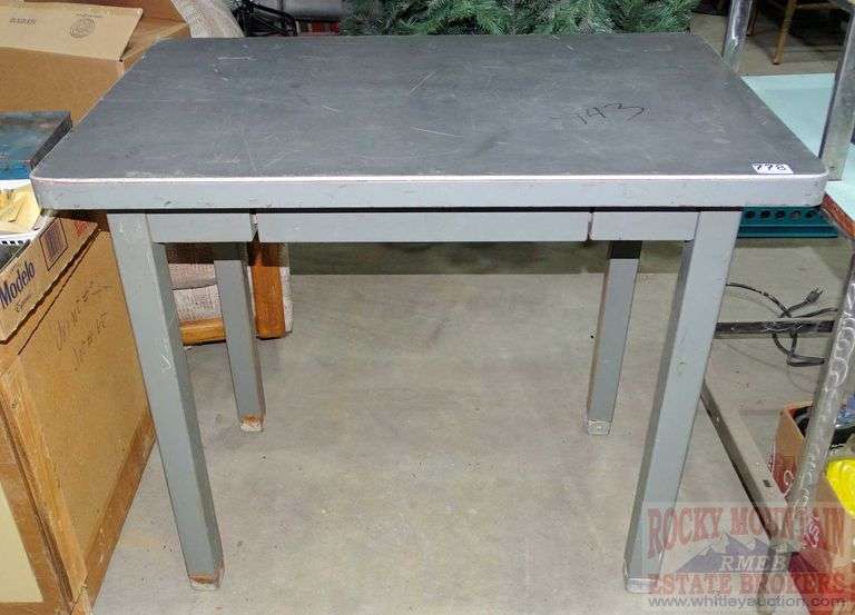 Cool vintage industrial one drawer work table. 31"X36"X34". - Rocky ...