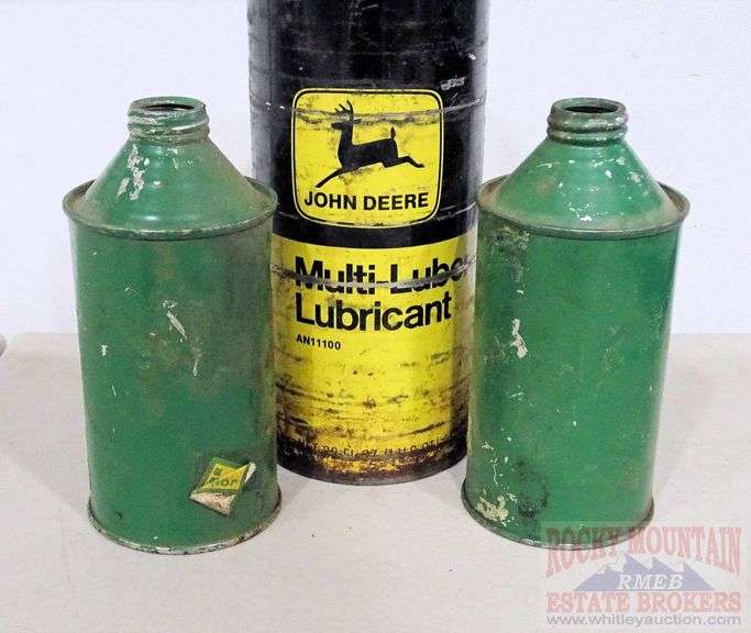 3 Vintage John Deere lubricant and other cans. All for one money ...