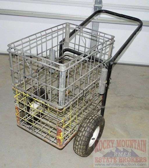 Neat rolling cart made from metal milk crates. 25"X13"X37". - Rocky ...