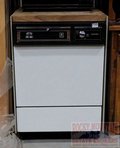 GE convertible free standing dishwasher with butcher block top. This is ...