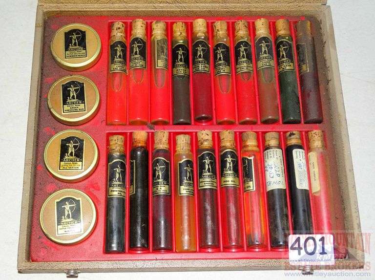 Hard to find, vintage Archer Petroleum salesman sample oil kit with ...