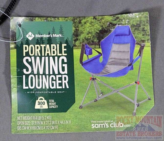 New Member's Mark Blue Swing Chair Lounger with wide mesh seat ...