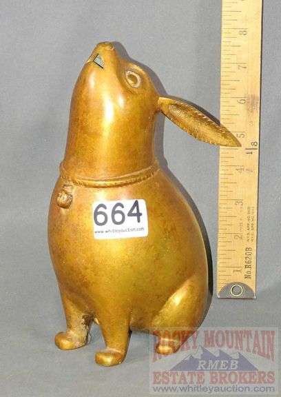 Neat heavy metal rabbit sculpture, 9" high. - Rocky Mountain Estate ...