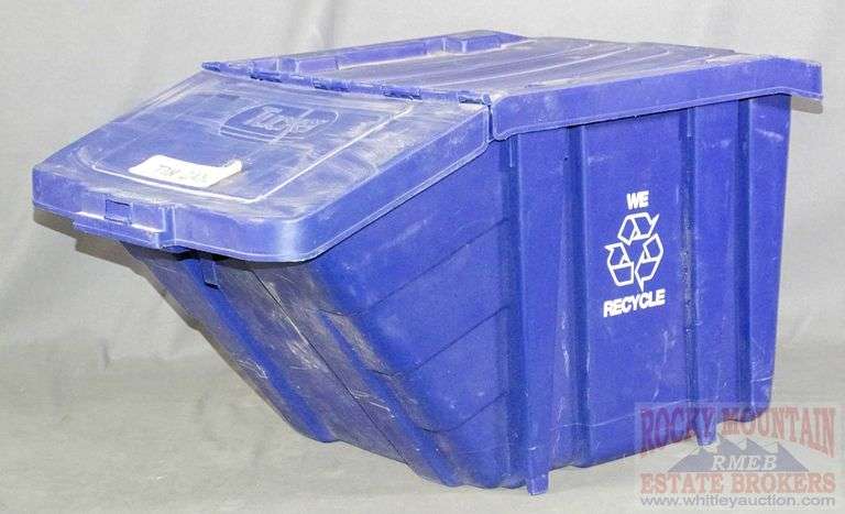 3 Tucker stackable recycle bins with lids. Each bin is 12"X16"X25". 3 ...