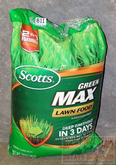 New 46.67 lb. bag of Scotts Green Max Lawn Food & Iron Supplement ...