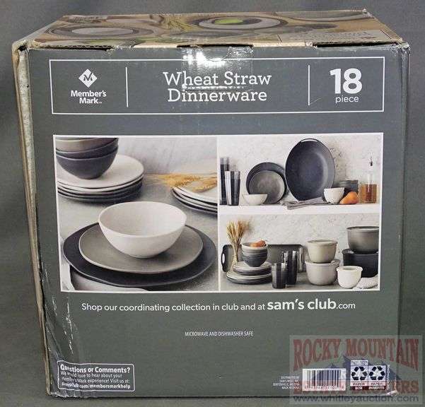 New Member's Mark 18-piece, break-resistant Wheat Straw Dinnerware set ...