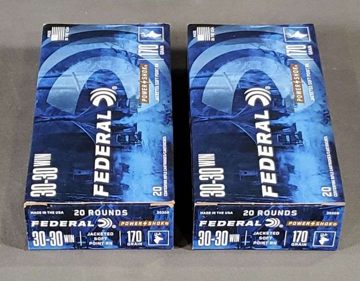 2 new boxes of 20 Federal 30-30 Win., 170 grain, Power-Shock jacketed ...