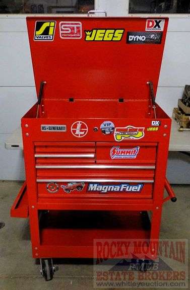 US General Red Rolling Tool Box with lift-top and drawers. 42"X30.5"X21 ...