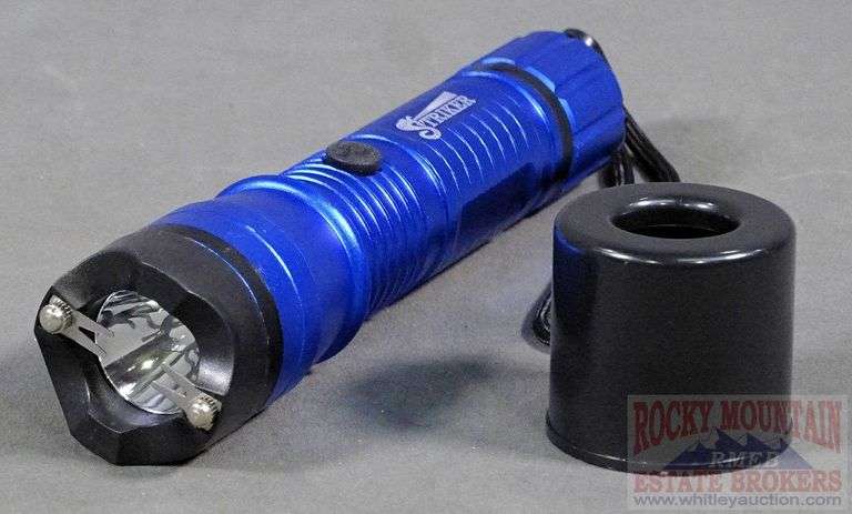 New Striker Blue Rechargeable Flashlight - Stun Gun combo with charging ...