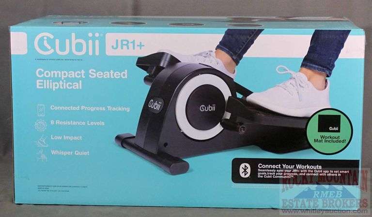 New Cubii JR1+ Compact Seated Elliptical with Bluetooth & Gripii Mat ...