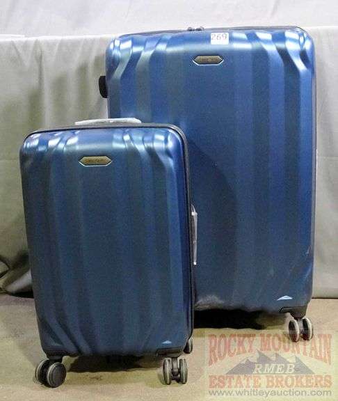 Brand new Samsonite Blue 2 piece "Volante" hard-sided luggage set with ...
