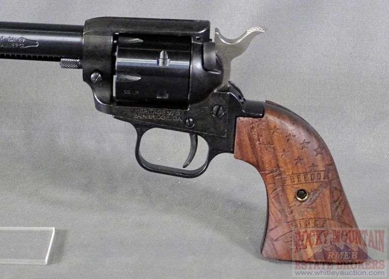 New Heritage 6-Shot .22LR 16" Revolver with carved wood "Freedom" grips ...