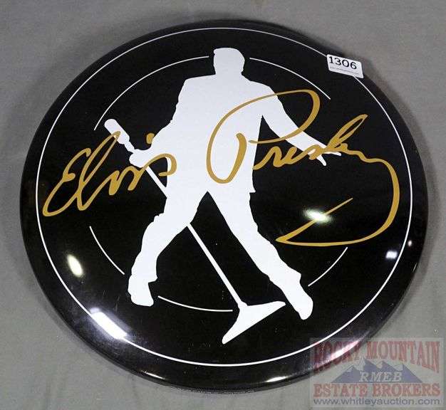 16" "Elvis Presley" round button sign. - Rocky Mountain Estate Brokers Inc.