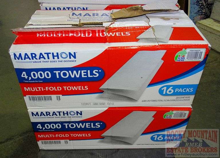 5 New 4,000 count boxes of Marathon Multi-Fold towels. These are ...