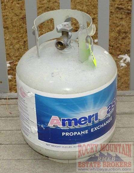 Amerigas #5 propane tank, empty. - Rocky Mountain Estate Brokers Inc.