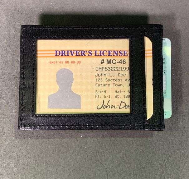 New Black Leather, Money Clip/ Credit Card/ Drivers License Holder ...