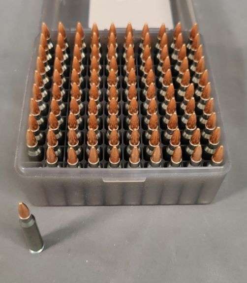 100 Rounds of Tul Ammo .223 Rem FMJ Steel case cartridges in ammo case ...