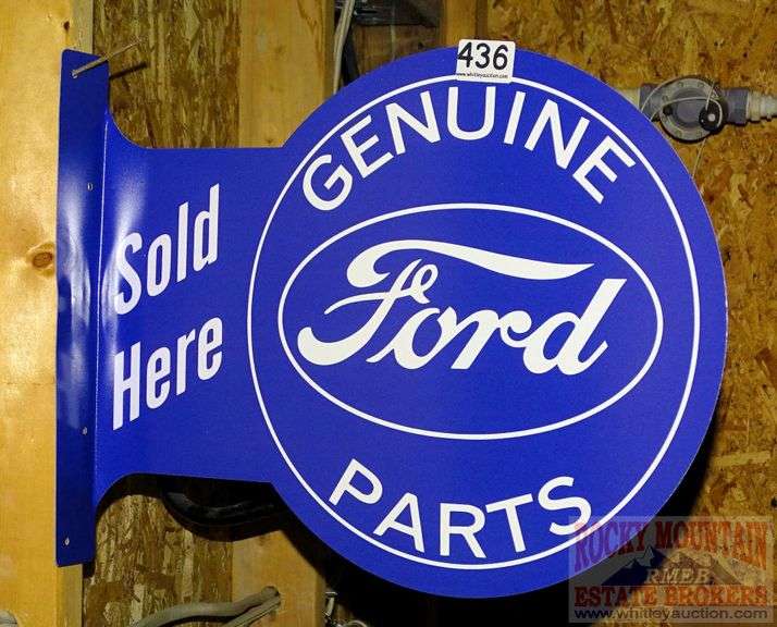 "Genuine Ford Parts" tin flange sign. 14"X17.5". - Rocky Mountain ...
