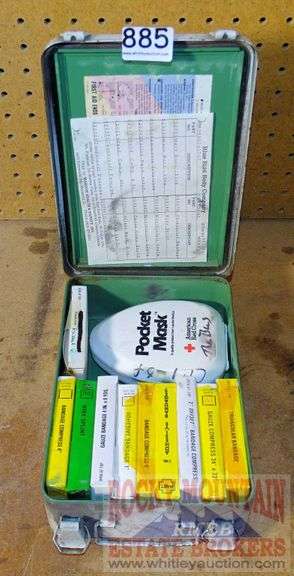 Vintage Blue Bird school bus first aid kit w/ contents. - Rocky ...