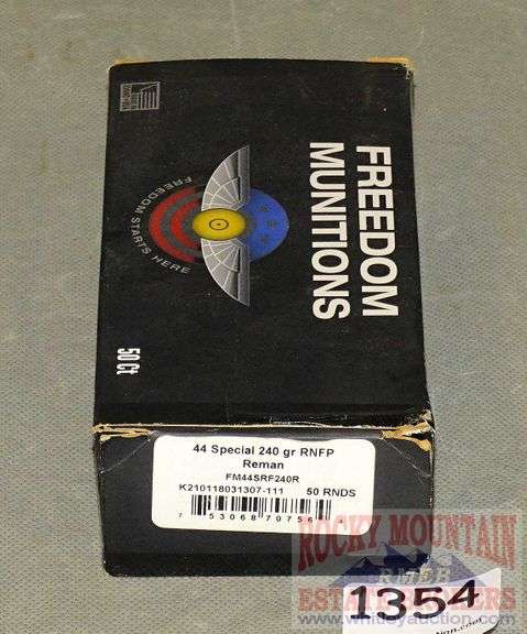Box of 48 Freedom Munitions .44 Special 240 gr RNFP cartridges. - Rocky ...