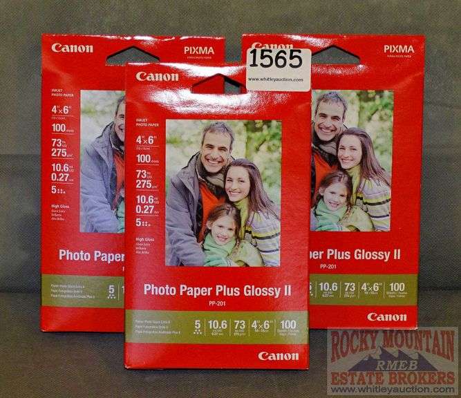 3 packs of 100 Canon Pixma 4x6 inkjet photo paper. All for one money ...