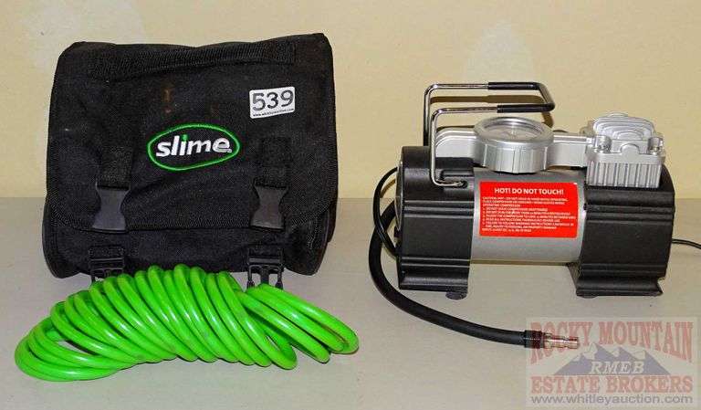 Slime 12 Volt Air compressor with coiled air hose & nylon case. - Rocky ...