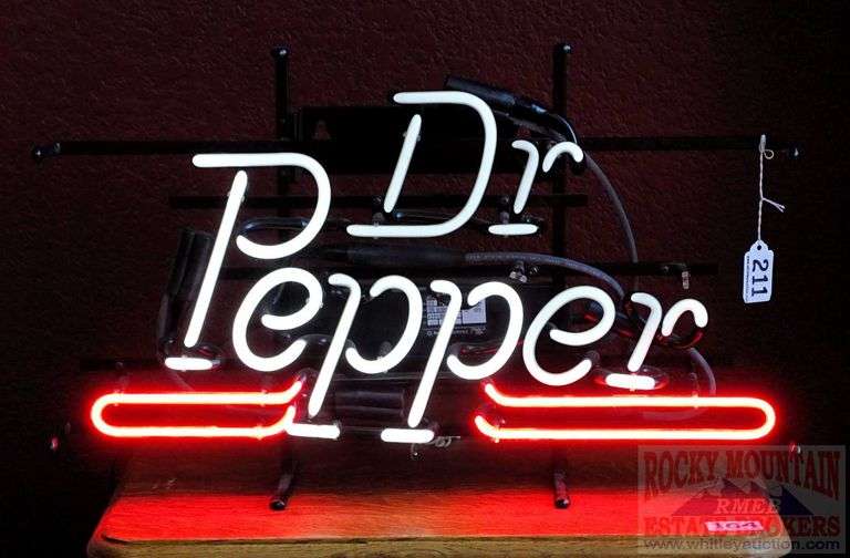 Super Cool "Dr. Pepper" Neon Sign. 13"X22"X6". - Rocky Mountain Estate ...