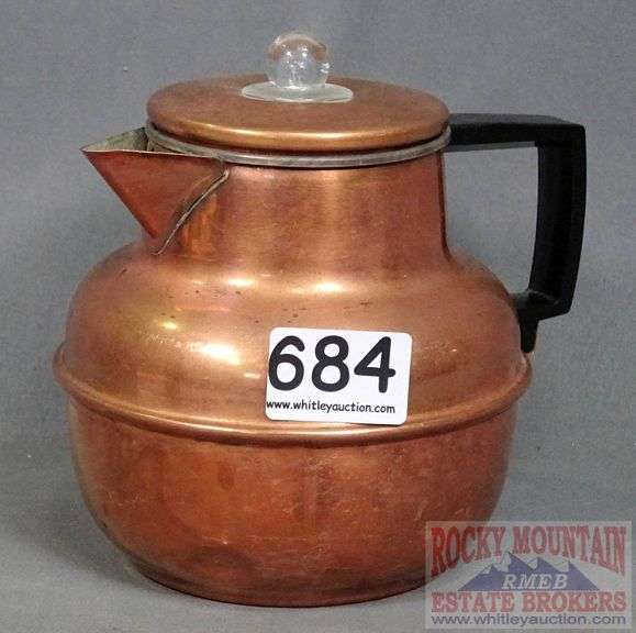 Vintage Copper Percolator Coffee Pot. - Rocky Mountain Estate Brokers Inc.