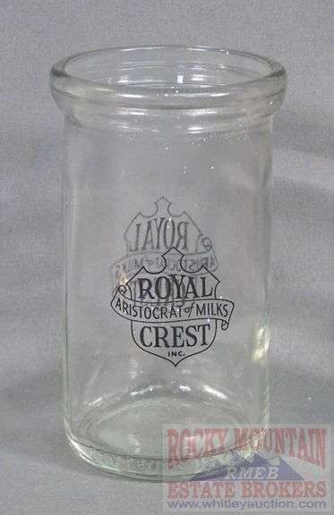 Vintage 1 Quart "Frink-Carlson's" Denver & Royal Crest Milk & Cream ...