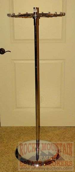 Commercial grade chrome revolving belt rack, 53" high. - Rocky Mountain ...