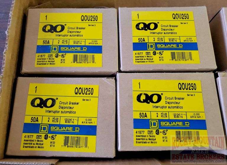 9 Square D QOU250 50 amp breakers in original boxes. All for one money ...