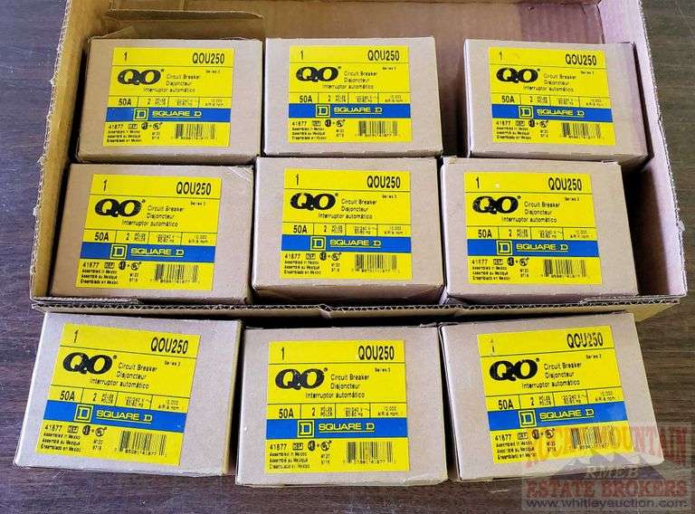 9 Square D QOU250 50 amp breakers in original boxes. All for one money ...