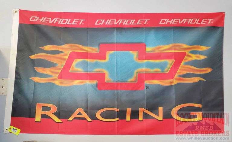 Chevrolet Racing flag. 36x62. - Rocky Mountain Estate Brokers Inc.