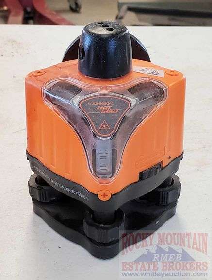 Johnson Hot Shot rotary laser level w/ tripod & safety glasses in case ...