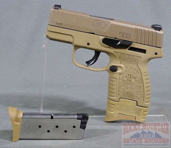New FN 503 FDE 9mm semi-automatic pistol. - Rocky Mountain Estate ...