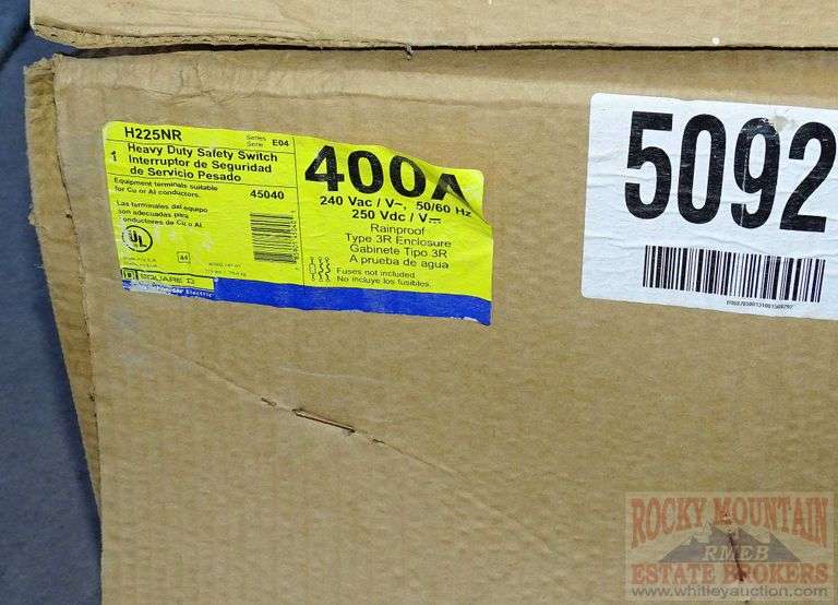 Square D H225NR 400 amp 240 VAC safety switch. Appears new in old box ...