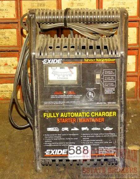 Exide 12 volt 10/2/60 amp fully automatic battery charger, starter ...