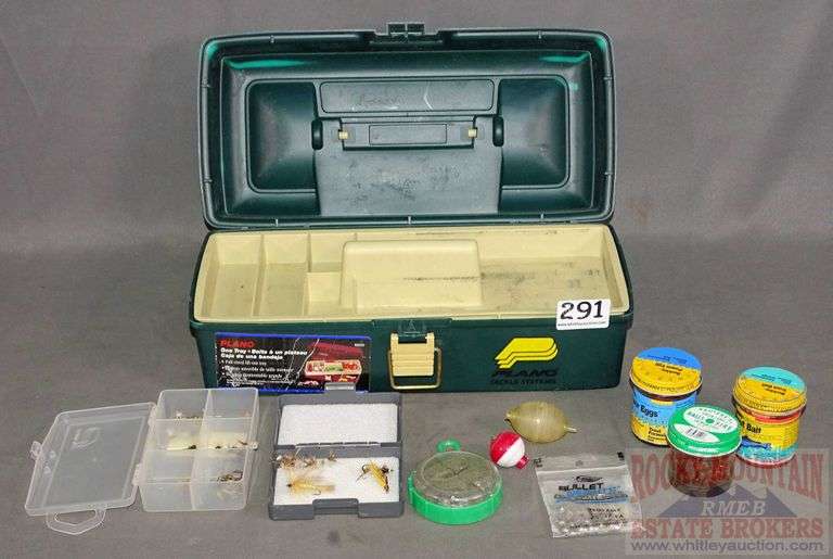 Small Plano tackle box with asst. flies and fishing items. All for one ...
