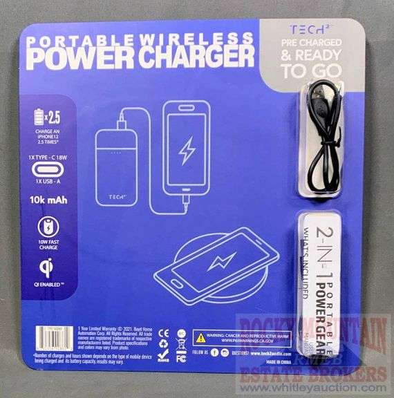 New Tech2 Portable Power Bundle 10KmAh Powerbank+10W Wireless Charger ...