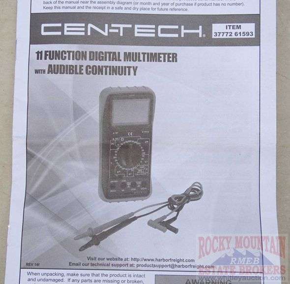 Cen-Tech digital multimeter, appears new. - Rocky Mountain Estate ...