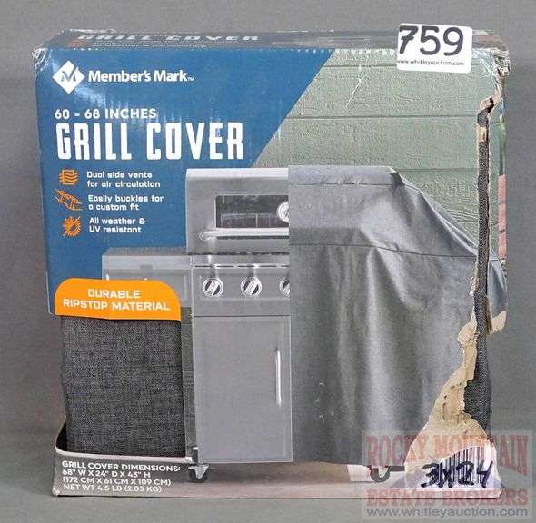 New Member's Mark 60"-68" grill cover with dual side vents for air ...