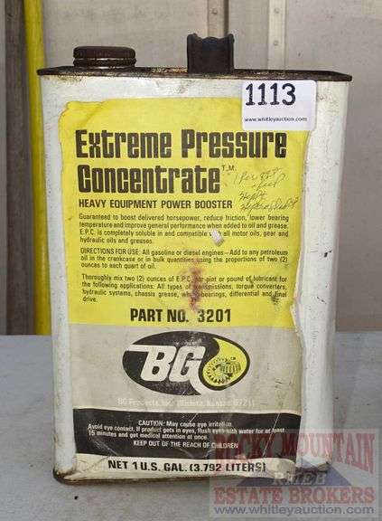 1 gallon can of BG Extreme Pressure Concentrate - heavy equipment power ...