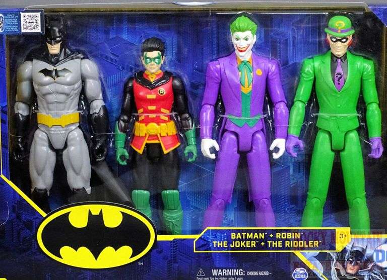 New DC Batman, Robin, The Joker & the Riddler 4 piece action figure set ...