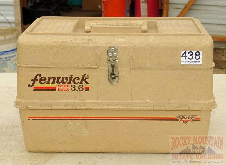 Fenwick tan tackle box w/ hooks, scale & more. All for one money ...