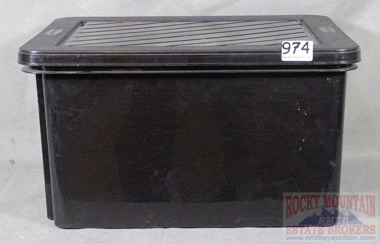 Rubbermaid "Keepers" plastic file box with lid. - Rocky Mountain Estate ...