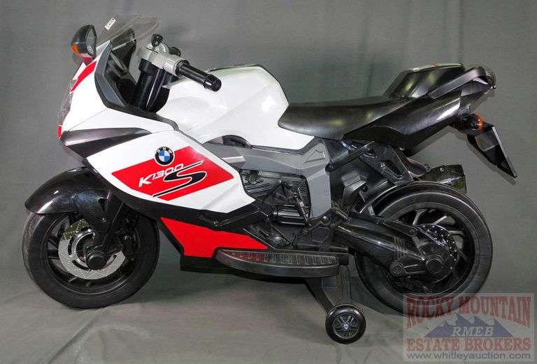 Neat BMW K1300 12 volt electric ride-on motorcycle. Features key start ...