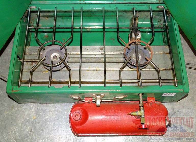 Coleman 413G double burner camp stove. - Rocky Mountain Estate Brokers Inc.